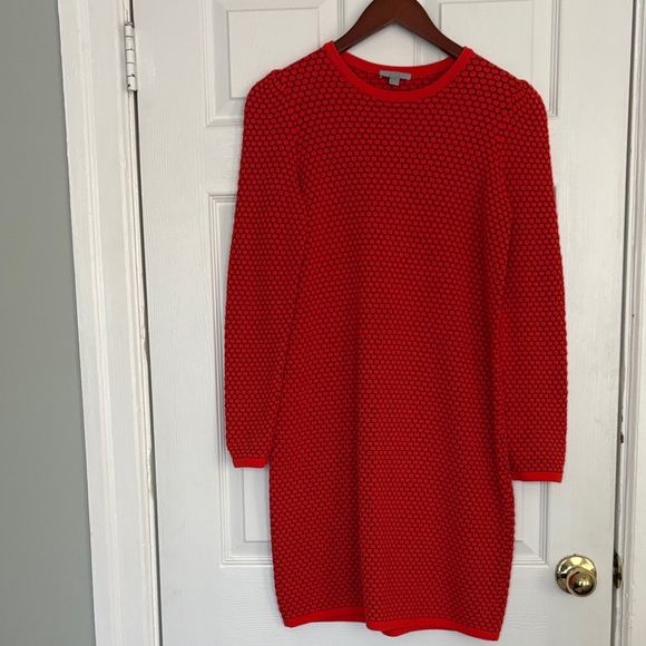 COS | Dresses | Cos Red Honeycomb Pattern Sweater Dress | Poshmark